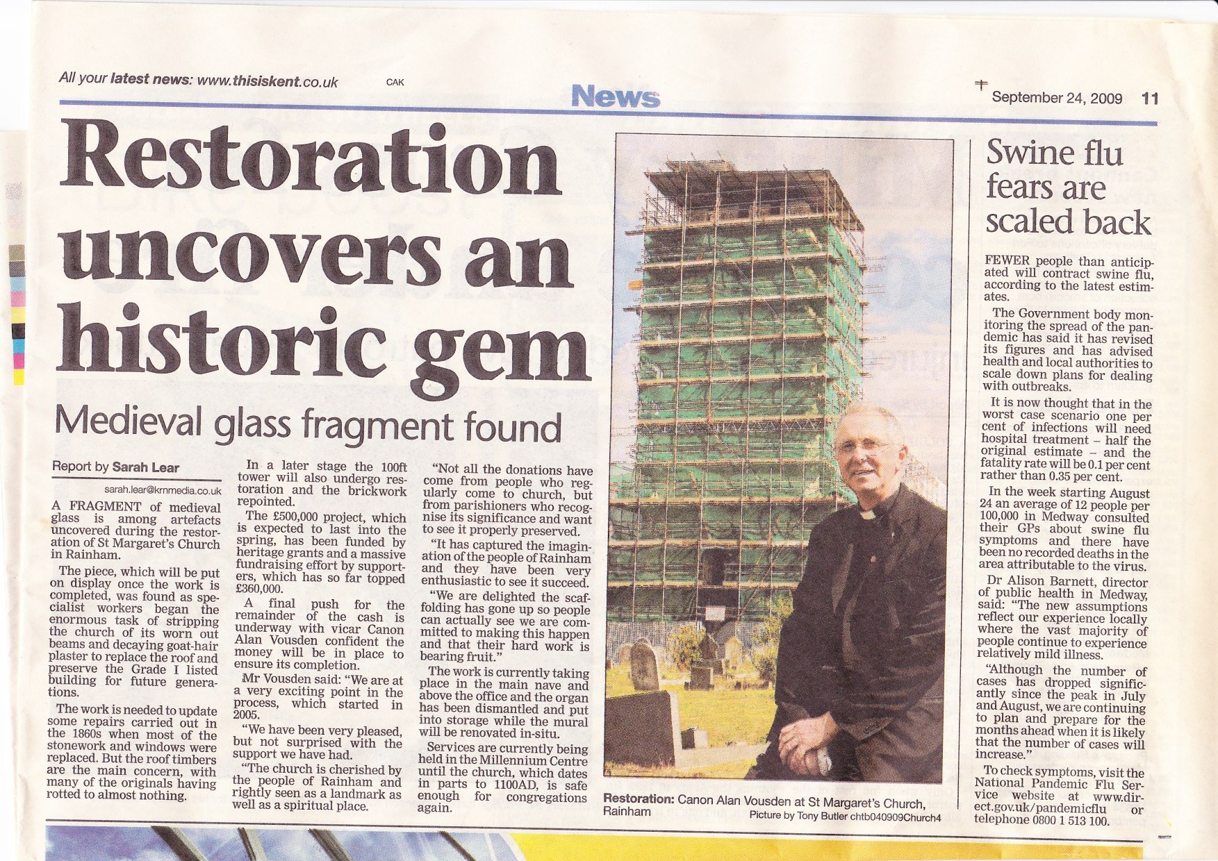 Finds in St Margarets Church Rainham Kent